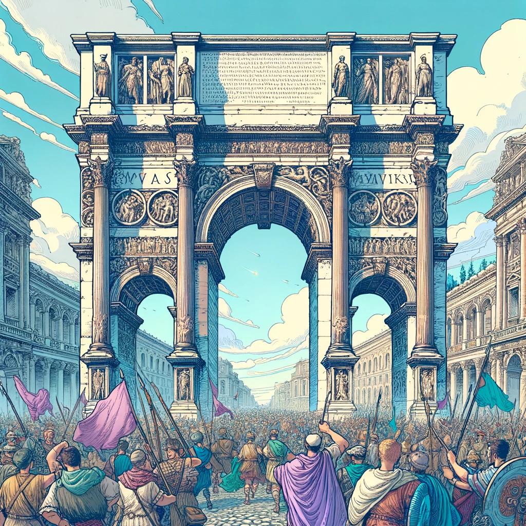 Explique por que os Romanos construíam arcos triunfais?